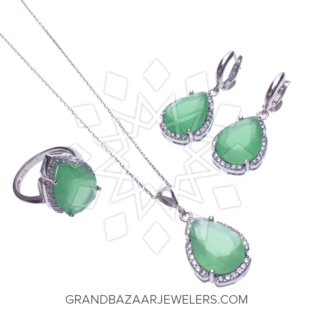 Color Gemstone Silver Jewelry Sets GBJ236ST22284
