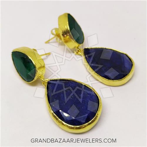 Customize & Buy Fashion Classic Turkish Gemstone Double Drop Earrings ...